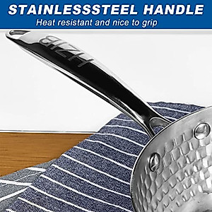 HZIB Saucepan,Two Side Spouts for Easy Pour,Ergonomic Handle, Multipurpose Sauce Pan with Lid, Yukihira Sauce pan,Pots Use for Home Kitchen or Restaurant - 2 Quart