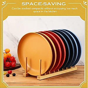 POVTOKA Reusable Wheat Straw Plates Set of 8, 9 Inch Unbreakable Dinner Plates, Dishwasher & Microwave Safe, Lightweight Plastic Tableware for Kids & Adult