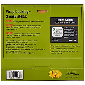 TrueFire Gourmet TFWraps8-8 Cedar Wraps, 7.25 x 8 Inch, 8 Count (Pack of 1)