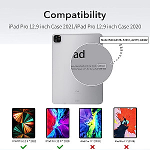 AICase for iPad Pro 12.9 inch 2021 (5th Gen) Clear Shock Absorbing Flexible TPU Protective Cover Transparent Slim Compatible with Pencil for iPad Pro 12.9 2021/2020