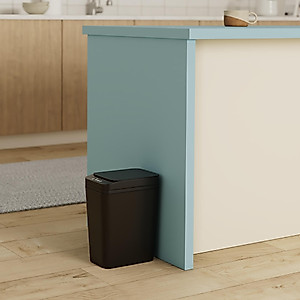 jinligogo Bathroom Trash Can Touchless, 2.5 Gallon Motion Sensor Smart Trash can with Automatic Lid, Waterproof Slim Plastic Narrow Bedroom Garbage Bin for Kitchen, Office, Living Room, RV - Black