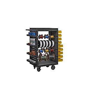 Durham 14 Gauge Steel Rod Mobile Wire Spool Rack with 1-1/2" Lip On, Gray, 1200 lbs Load Capacity, 46" Height, 26" Width