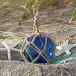 Cobalt Blue Glass Float Ball Large | Fishing Buoy Balls 5" | Perfect for Beach Weddings or as Christmas Ornaments | Plus Free Nautical eBook by Joseph Rains (1 Pack)
