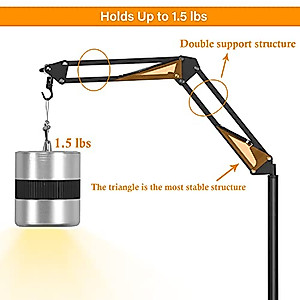 Reptile Lamp Stand with Base Extra Tall Adjustable Height and Width 360° Rotation Floor Reptile Light Holder Stand Bracket Metal Lamp Support for Reptile Glass Tank Terrarium Heating Light (72 inch)