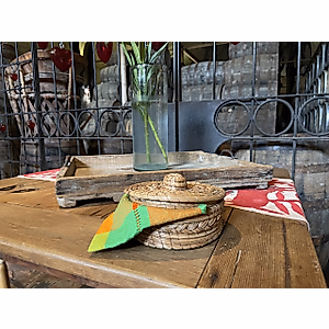 MEXTEQUIL - Authentic Mexican Tortilla Warmer Basket - Pine Needle Handwoven with Handloomed Cloth (Natural 7" w cloth)