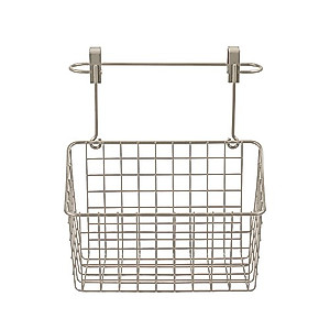 Spectrum Diversified Grid Over The Cabinet Towel Bar & Medium Basket, Satin Nickel PC