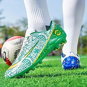 Niber Womens Mens Soccer Cleats Low Top AG Spikes Lace-Up Non-Slip Outdoor Sports Athletic AG FG Football Baseball Football Turf Sneaker