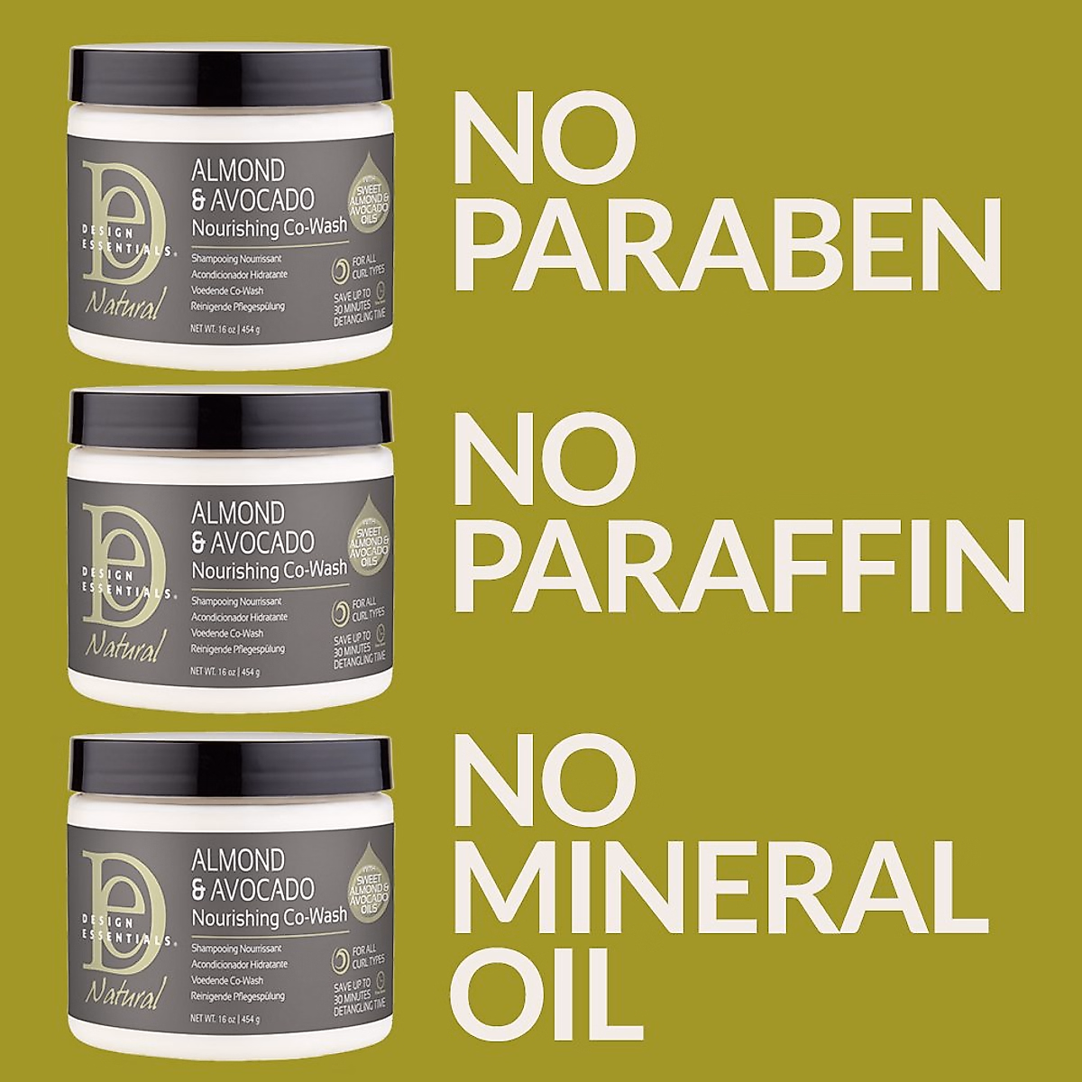 DESIGN ESSENTIALS Natural Almond & Avocado Nourishing Co-wash, White, 1 lb