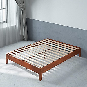 ZINUS Wen Deluxe Wood Platform Bed Frame / Solid Wood Foundation / Wood Slat Support / No Box Spring Needed / Easy Assembly, King