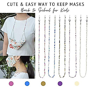 5 Pack Multifunction Glasses Lanyard,Premium Beaded Eyeglass Necklace Chain Cord, Eyeglass Beaded Chains and Cords, Comfortable and Convenient, Suitable for Women, Kids, Elderly