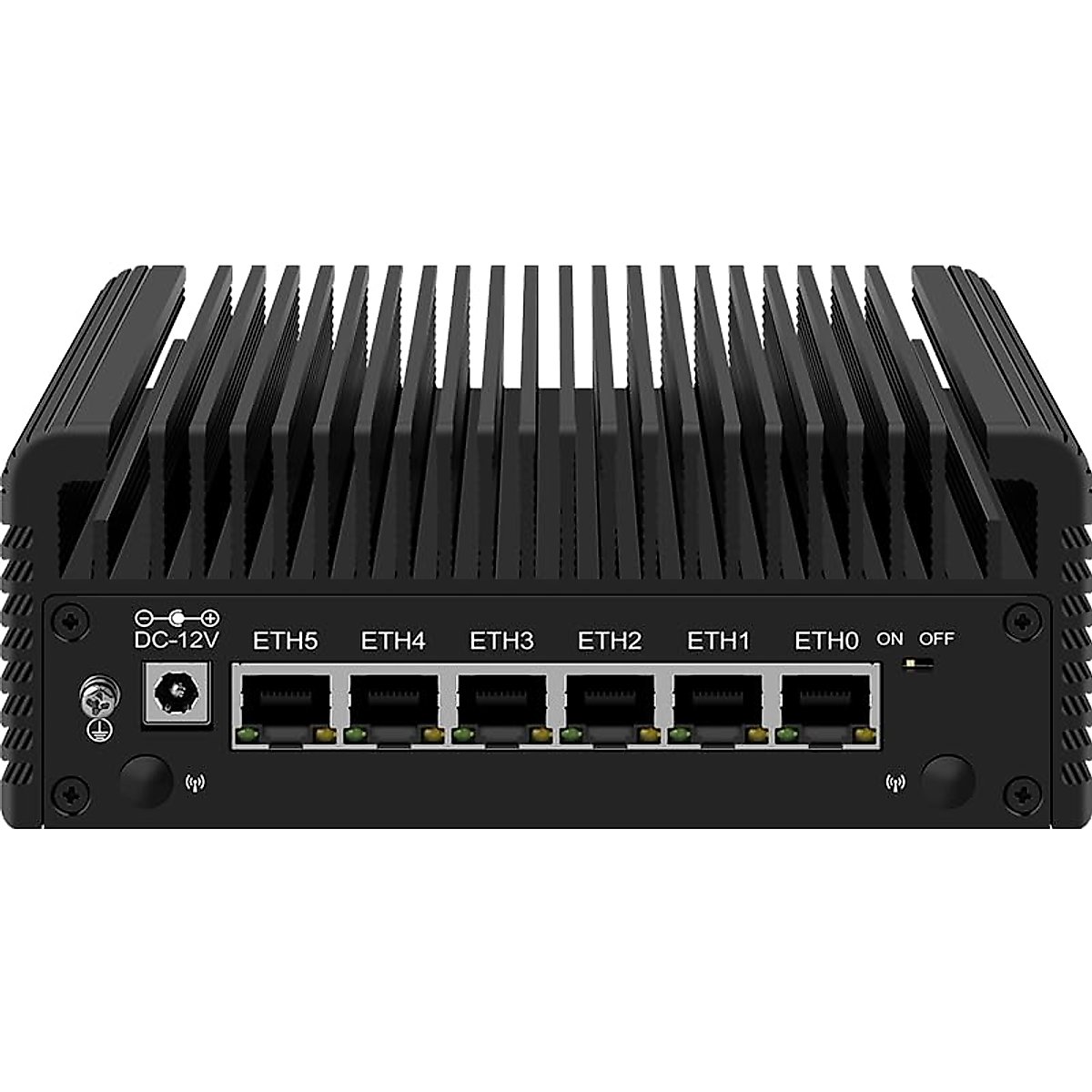 CWWK Fanless Mini PC Intel N Series-N100(4C/4T up to 3.4GHz) Low Power Processor, DDR5, 6x2.5GbE Intel I226V, 4K Display Outputs,M.2 NVMe, SATA3.0, 5 USB Ports, Firewall Router (N100-6L Barebone)