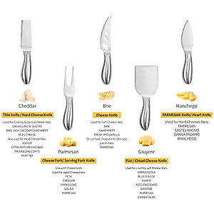 CGGYYZ Cheese Knives Set of 5, Kitchen Gadgets Slicer Cheese Board Charcuterie Accessories for Valentines Day Gifts, Stainless Steel Blade Cheese Knife Set for Charcuterie Boards Cheese Cutter