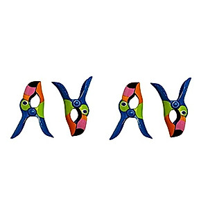 C&H Beach Tower Clips, Beach Towel Holders, Clips, Beach, Patio or Pool Accessories, Portable Towel Clips, Chip Clips, Secure Clips, Toucan Style (2 Set Per Order)