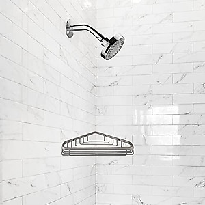 Design House 588921-SS 9.5 inch Modern Wall Mounted Stainless Steel Corner Shower Basket