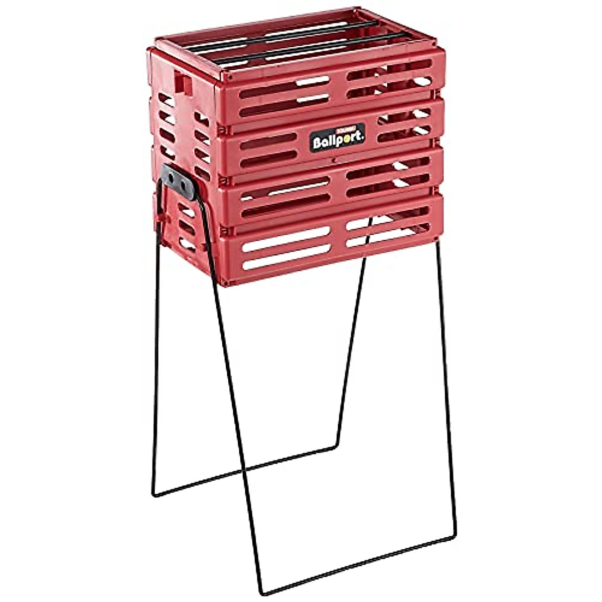 Tourna Ballport Tennis Ball Hopper Holds 80 Balls Durable and Lightweight – Red