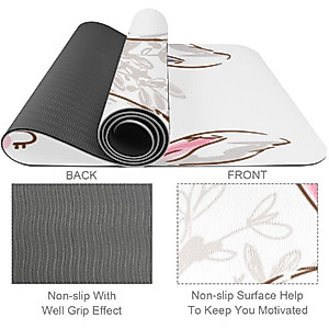 Rabbit Bunny Yoga Mat Thick Non Slip Yoga Mats for Women&Girls Exercise Mat Soft Pilates Mats