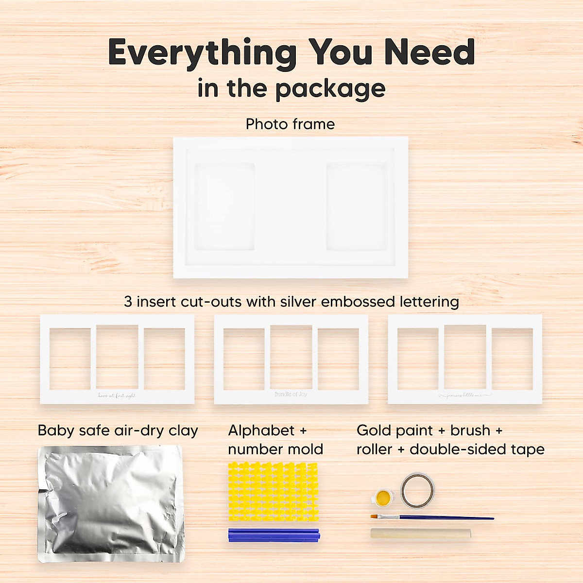 Baby Handprint Footprint Keepsake Duo Frame and Baby Ornament Kit Bundle - Perfect Baby Gift Shower