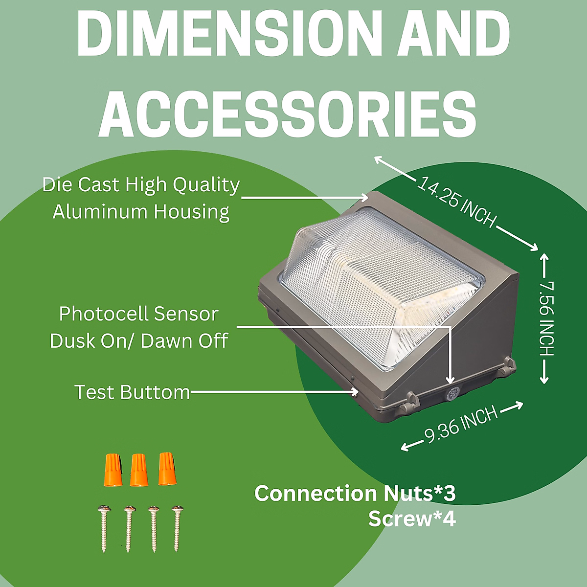 E2 Lighting Non Cut Off LED Wall Pack 80 watts with Emergency Battery Backup and photocell / E2WP80W27V50K-E, RoHs Compliant UL and DLC Certified LED Wall Packs Commercial, 5 Year Warranty