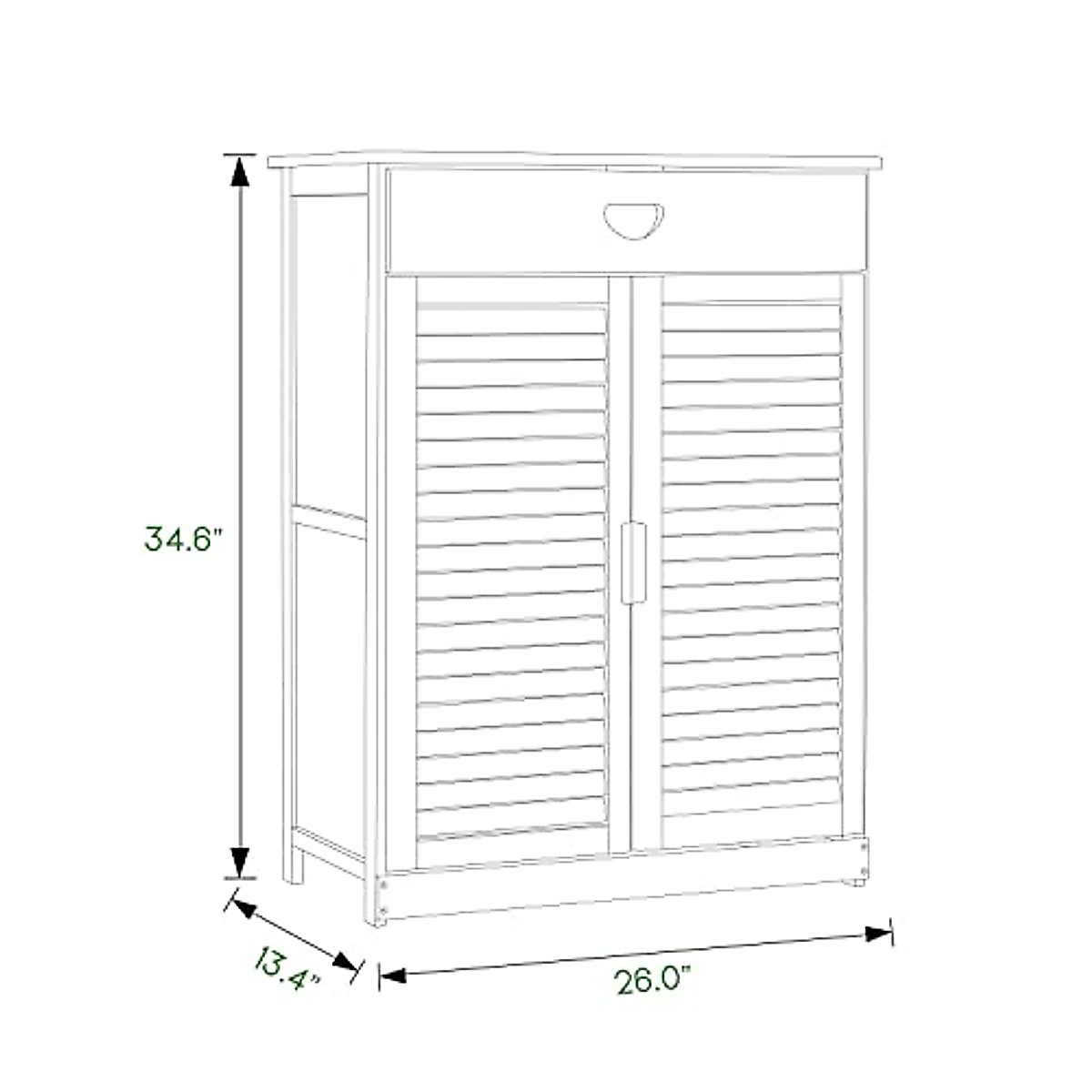MoNiBloom Bamboo 3 Tier Shoe Storage Cabinet with 1 Drawer & Shutter Door Shoes Organizer Rack for 6-10 Pairs Entryway Hallway Living Room, Natural