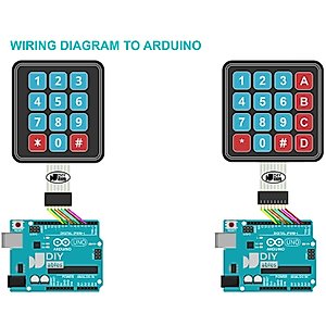 DIYables 3x4 4x4 Membrane Matrix Keypad for Arduino, ESP32, ESP8266, for Raspberry Pi