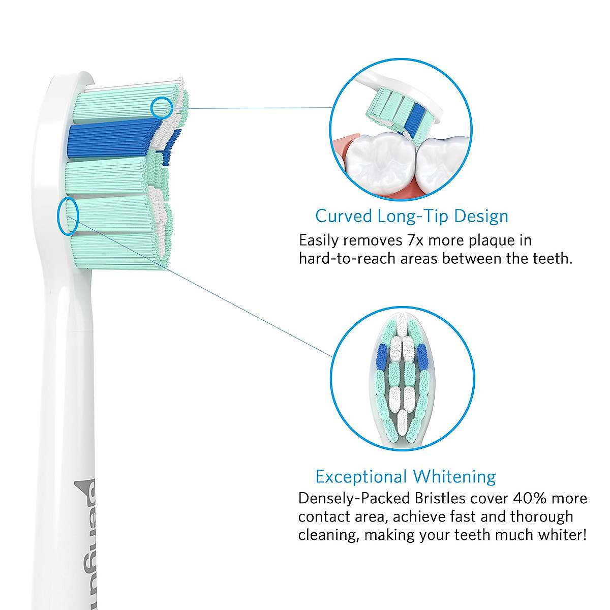 Senyum Toothbrush Replacement Heads for Philips Sonicare Replacement Heads Compatible with Sonicare Replacement Heads, 4 Pack