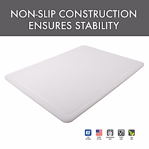 Dexas NSF Polysafe Pastry/Cutting Board with Well, 15 by 20 inches, White