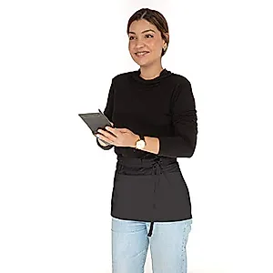 Hey Chef Unisex Darlington Apron - Waist Apron with 3 Pockets, Black