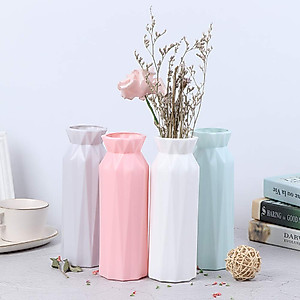 Ceramic Look Plastic Vase Creative Plant Vase Without Flower 4 Pcs Ceramic Look Plastic Vase Unbreakable Vase for Flowers Plastic Vases