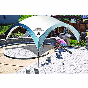 Coleman Gazebo, Fastpitch Shelter XL for Garden and Camping, Sturdy Steel Construction, Large Tent, Portable Sun Shelter with Protection SPF 50, White, XL - 4.5 x 4.5 m