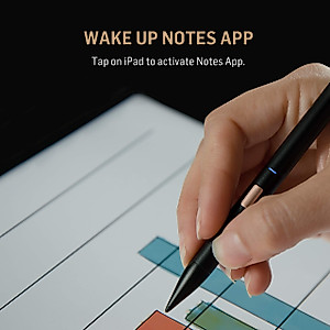 Adonit Note NC(Black) Stylus Pen for iPad Writing/Drawing with Palm Rejection, Active Pencil Compatible with iPad Air 4/3rd gen, iPad Mini 6/5th gen, iPad 9/8/7/6th gen, iPad Pro (2018-2021),11/12.9"