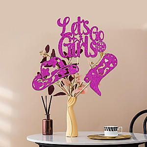 Let's G* Girls Centerpiece Sticks, Cowgirl Theme Birthday Party Decor, Disco Cowgirl Bachelorette Party Decorations, Nashville Last Rodeo Last Hoedown Party Supplies Rose Red 12 Pieces