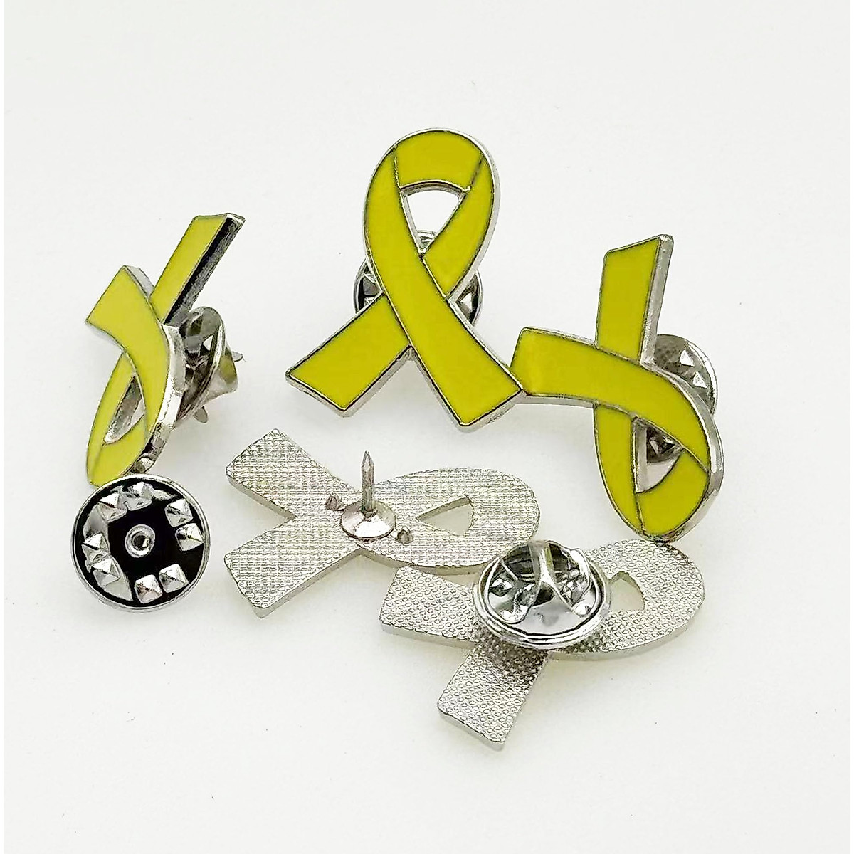 12/25/50/100 pieces Metal Yellow Ribbon Pin Awareness Ribbon Pin Bone Cancer Awareness Support Campaign Charity Donation Event Gift Accessories Brooch (25)