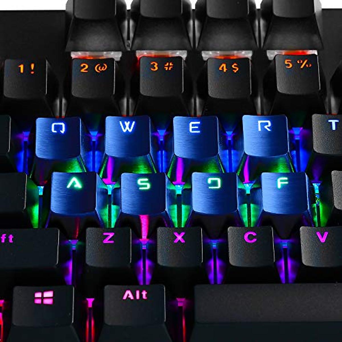 Hallsen Metal Keycaps (WASDQREF+1-6) Mechanical Gaming Keyboard Keycaps for FPS & MOBA, Stainless Steel Custom 60% Keycaps Kit with Key Puller for Mechanical Keyboard Cherry Mx Switches (Blue)