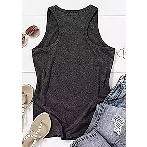 Normal Isn't Coming Back Jesus is Revelation 14 Tank Top Women Faith Jesus Cross Tank Christian Letter Print Tee Tops（Small,Dark Grey