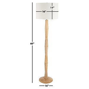 SAFAVIEH Lighting Collection Brodie Farmhouse Coastal Natural Wood 60-inch Floor Lamp (LED Bulb Included)