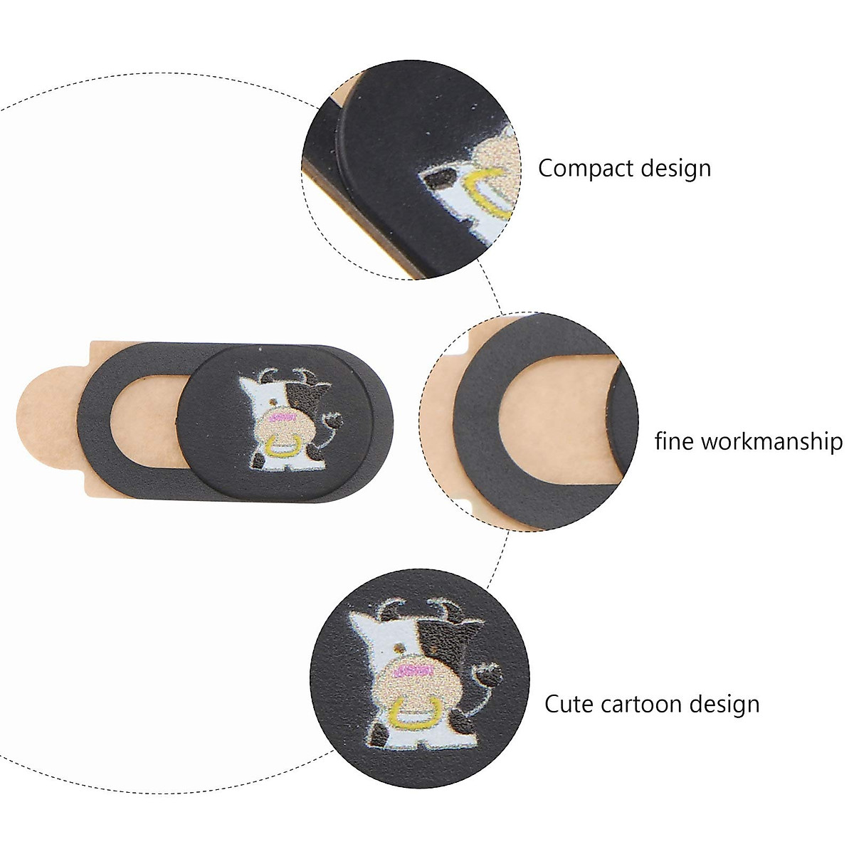 Computer Camera 6Pcs Webcam Cover Slide Cow Ox Pattern Camera Slide Blocker Plastic Laptop Camera Privacy Cover Sticker for Smartphones Computer Tablet Camera Zodiac Computadoras Laptop