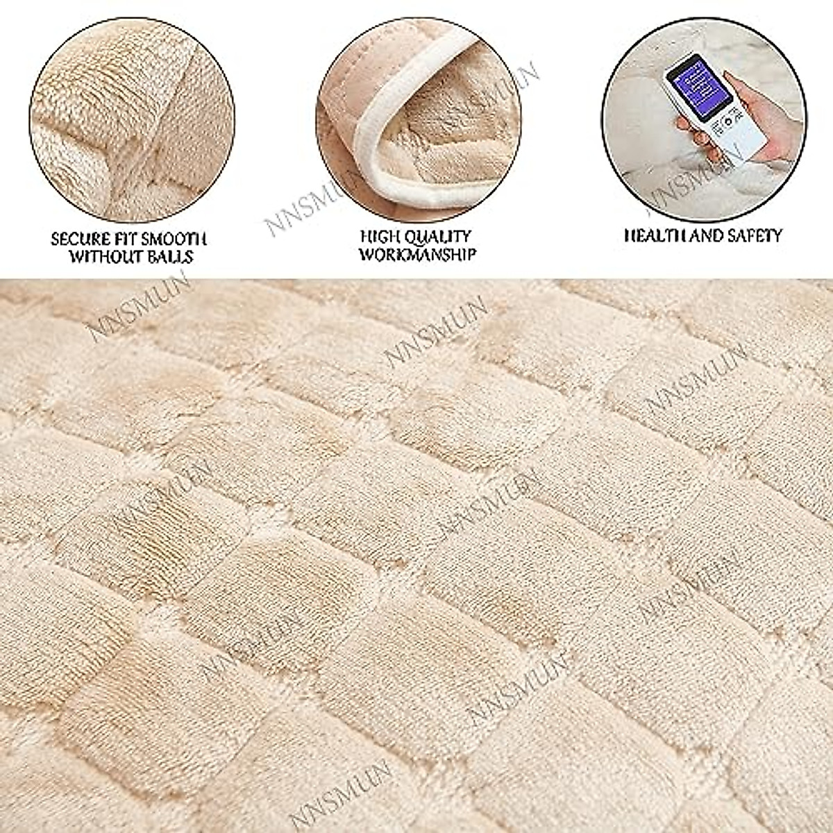 Armrest Chair Covers, Sofa Arm Protector Covers, Plush Armchair Cover, Furniture Protector Corner Sofa, Stretch Armchair Couch Arm Rest Cover for Recliner, Chair, Sofa (Beige,3 seater(167*190CM))