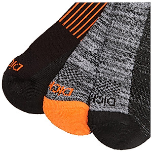 Dickies Men's Dri-Tech Performance Work Crew Socks 6 Pair,Black Asst, Men's 6-12 Shoe Size