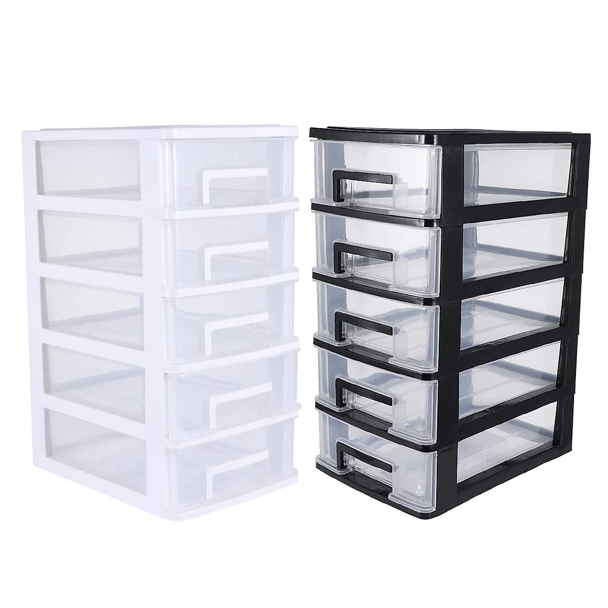 PATKAW Plastic Storage Bins Five-layer Organizer Drawers 1PC 31.4x21.1x15.2cm Drawer Type Storage Cabinet Plastic Storage Drawers 5 Drawer Plastic Storage~White Plastic Drawers (7D8X2161O17VNJLD)