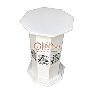 Marble Dining Center Table Top With Stand Pauashell Turquoise Inlay Garden Home Decor