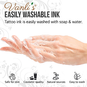Vanli’s Temporary Tattoo Markers - Skin-Safe Markers - Washable Markers - Fake Tattoo Kit with 6 Body Art Pens & 30 Tattoo Stencils - Stocking Stuffers for Teens - Easter Basket Stuffer