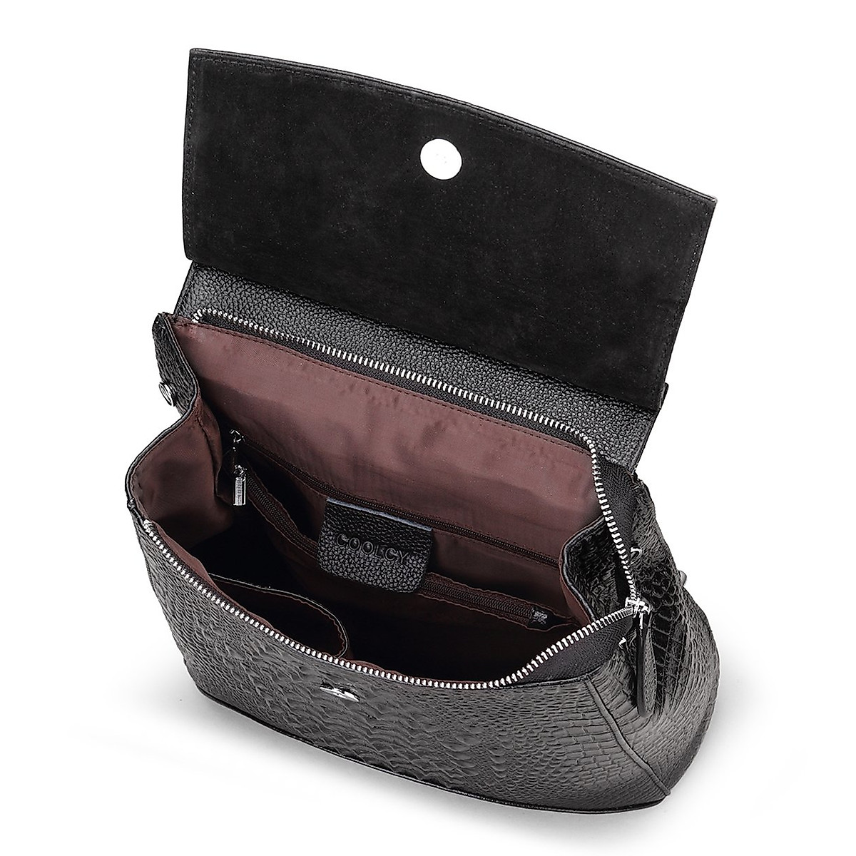 Coolcy Women Real Leather Backpack Shoulder Bag One Size