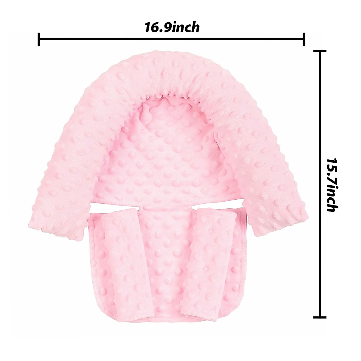 Infant Headrest and Strap Covers, Baby Head Support Pillow and Carseat Neck Cover, Toddler Headrest Cushion Pad for Carseat Canopy Strollers