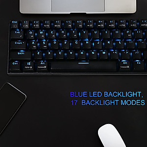 RK ROYAL KLUDGE RK71 Mechanical Keyboard 70% Compact Bluetooth Keyboard 71 Keys,Tenkeyless USB Wired/Wireless Portable Gaming/Office with Stand-Alone Arrow Keys for Windows MacOS (Brown Switch-Black)