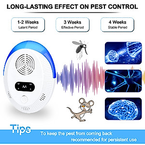 2024 Upgraded Version Ultrasonic Pest Repeller, Mouse Repellent Indoor, Pest Control, Pest Repellent for Home,Kitchen, Office, Warehouse, Hotel 6 Packs