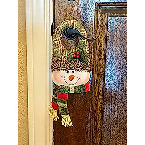 S/2 Snowmen Door Knob Wall Room Hangers Soft Plush Fabric Christmas Winter Holiday Decorations Home Business (Snowmen Hangers)