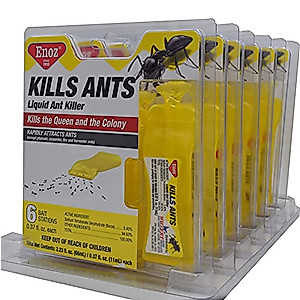 Enoz Kills Ants Liquid Ant Killer, Attracts and Kills The Queen Ant and The Colony Ants (Pack of 6, 36 Baits Total)