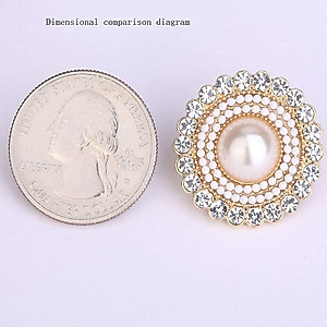 Cream Dome Big Pearl Stud Earrings, Crystals Rhinestones Art Vintage Earrings with Wedding Style