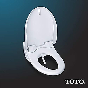 TOTO SW2043R#01 C200 Electronic Bidet Toilet Cleansing Water, Heated Seat, Deodorizer, Warm Air Dryer, and PREMIST, Round, Cotton White