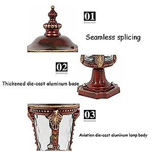 Post Lights Outdoor Post Light Post Cap Pillar Light Waterproof Outdoor Cap Lights Decorative Fence Lamps for Patio Garden Outdoor Paveway Pathway (Small) (Large)